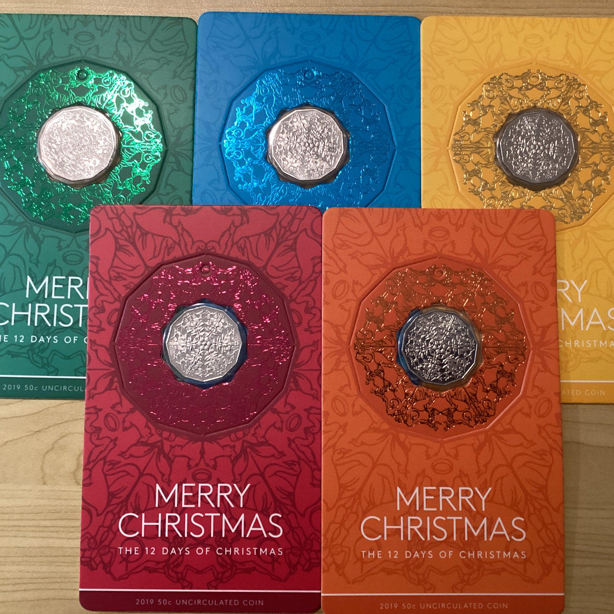 2019 50c Merry Christmas Carded Coins - Full Set – Ensleigh Coins