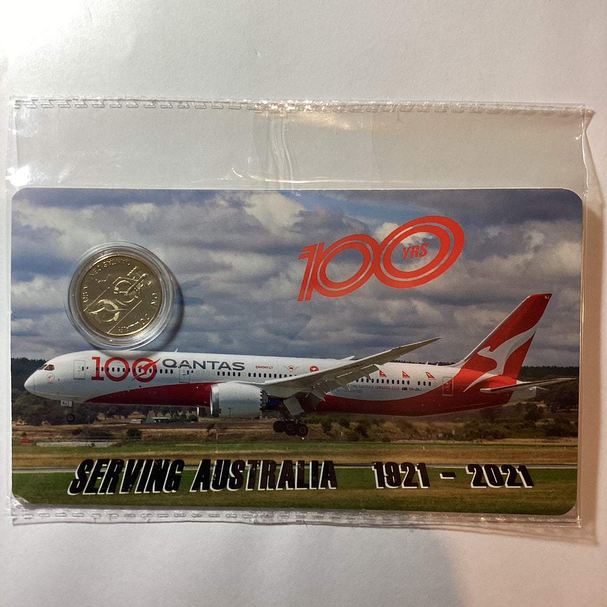 2021 Serving Australia 100 Years Qantas $1 Private Issue Carded Coin – Ensleigh Coins