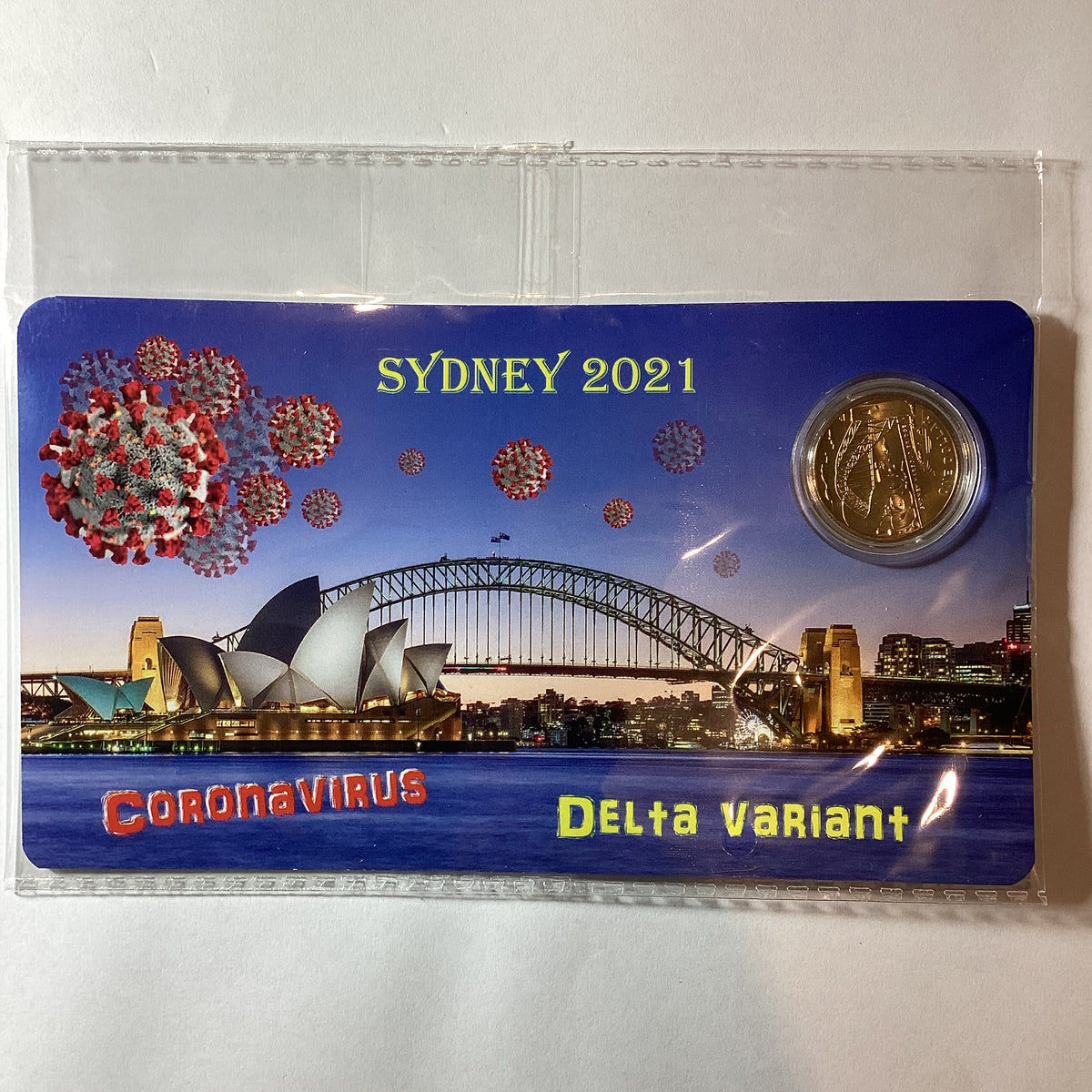 2021 Lockdown Sydney $1 Private issued Carded Coin – Ensleigh Coins
