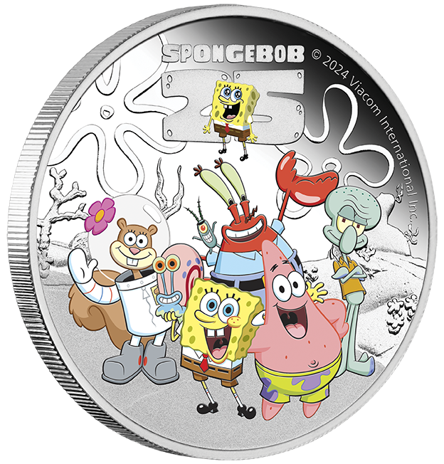 Spongebob & Friends 2024 1oz Silver Proof Coloured Coin – Ensleigh Coins