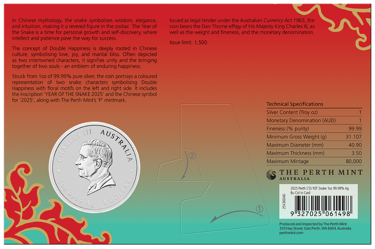 2025 Perth Stamp and Coin Show 1oz Silver Coloured Carded Coin. Double ...
