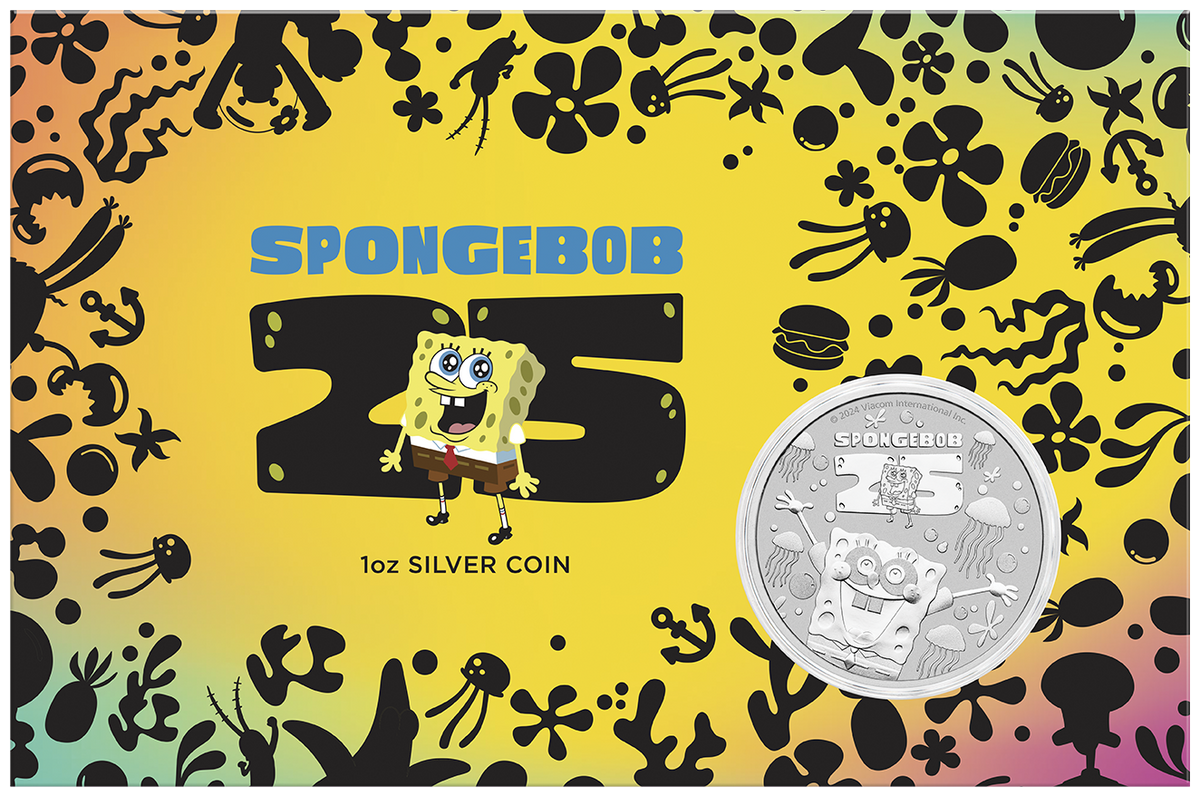 SpongeBob Squarepants 2024 1oz Silver Bullion Coin In Card – Ensleigh Coins