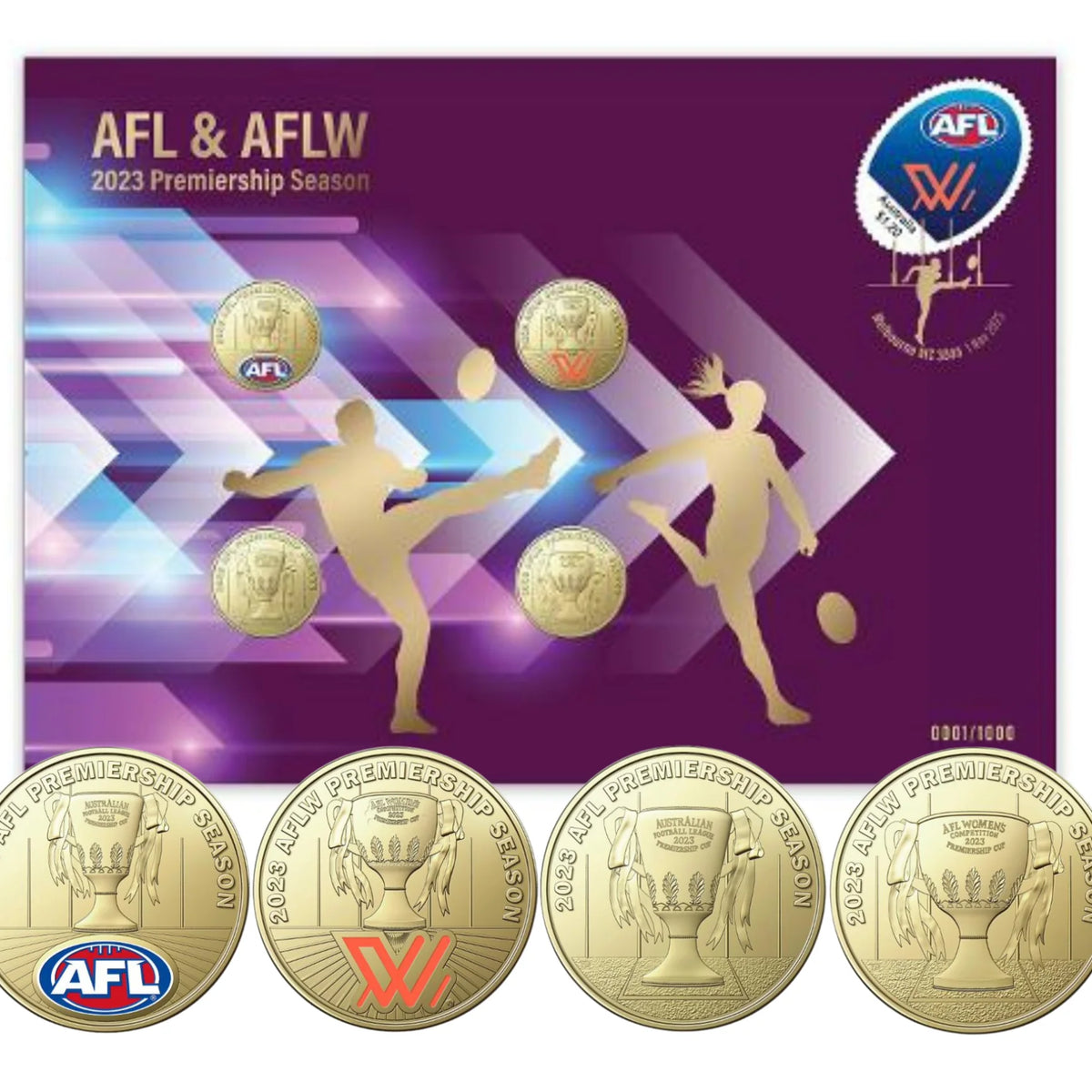2023 AFL. AFLW Limited-Edition Four-Coin PNC – Ensleigh Coins