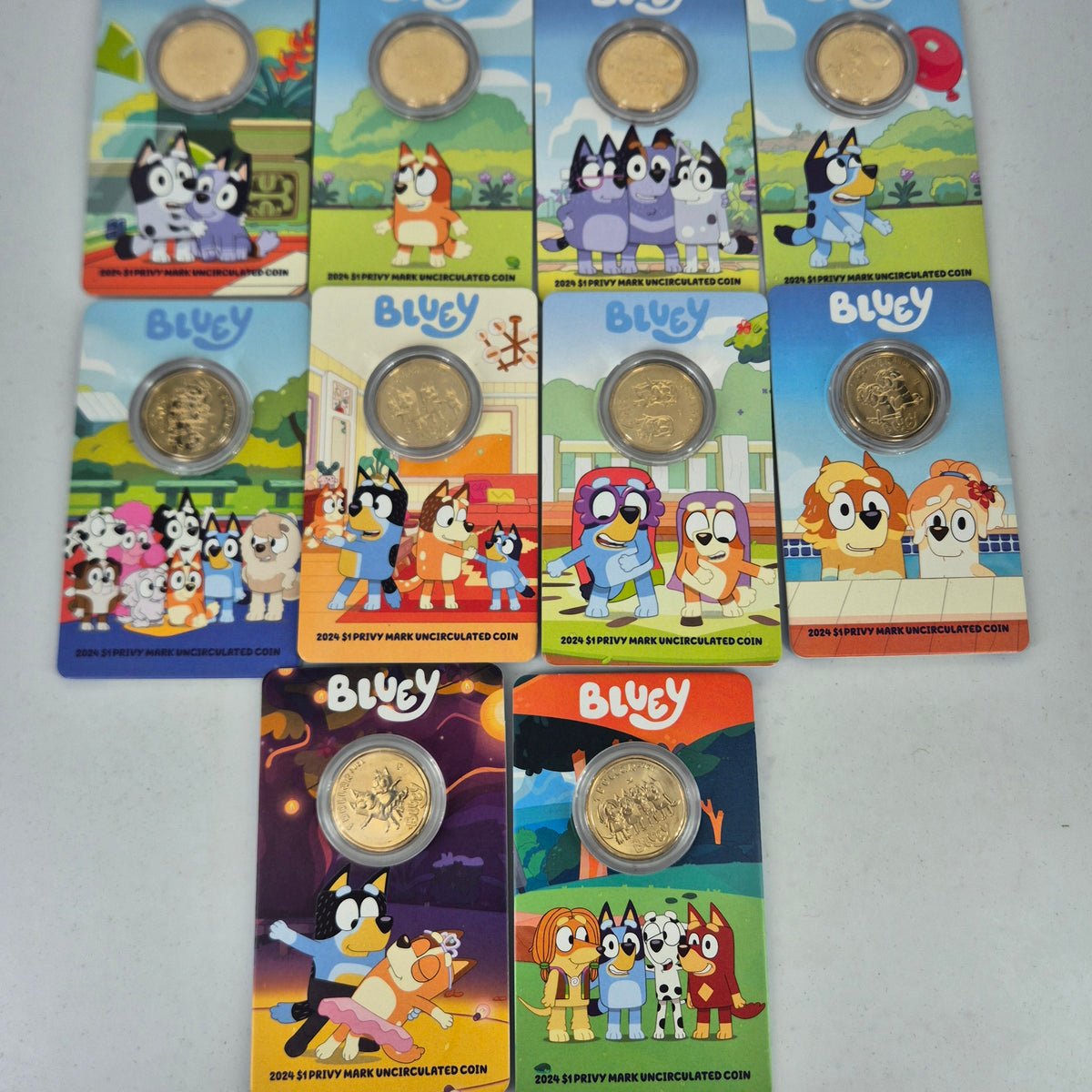 2024 $1 Bluey Dollarbucks 10 Coin Card Set Privy Mark – Ensleigh Coins