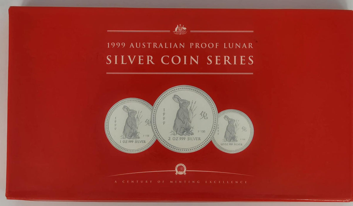 1999 Australian Lunar Silver Proof Three-Coin Set – Year of the Rabbit ...