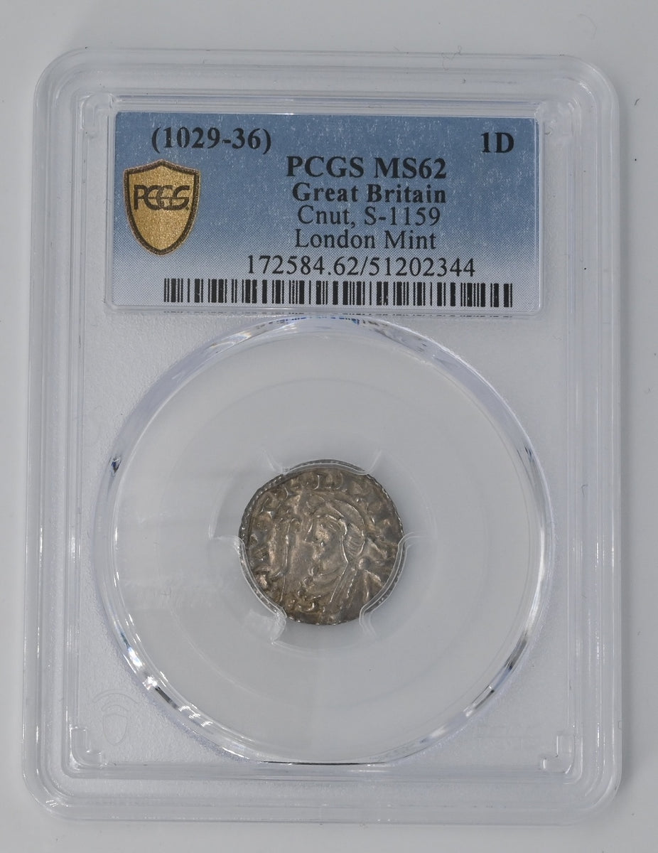 1029-1036 Great Britain. Cnut Penny. London Mint. S.1159. MS62 ...
