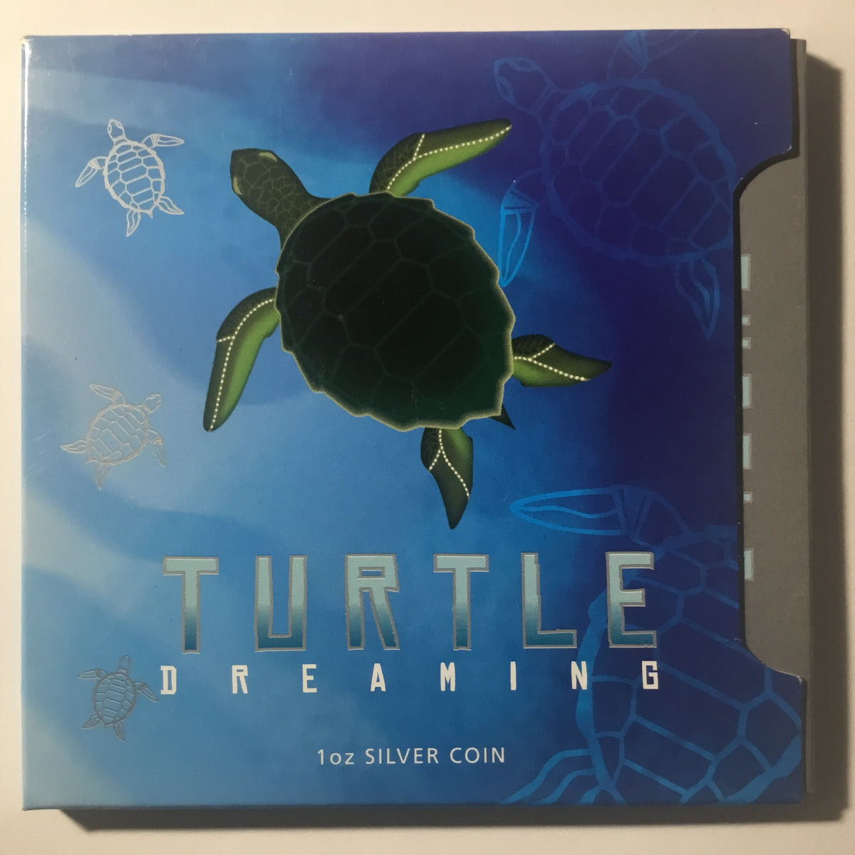 2008 $1 1oz Silver Proof Coin. Dreaming Series. Turtle – Ensleigh Coins