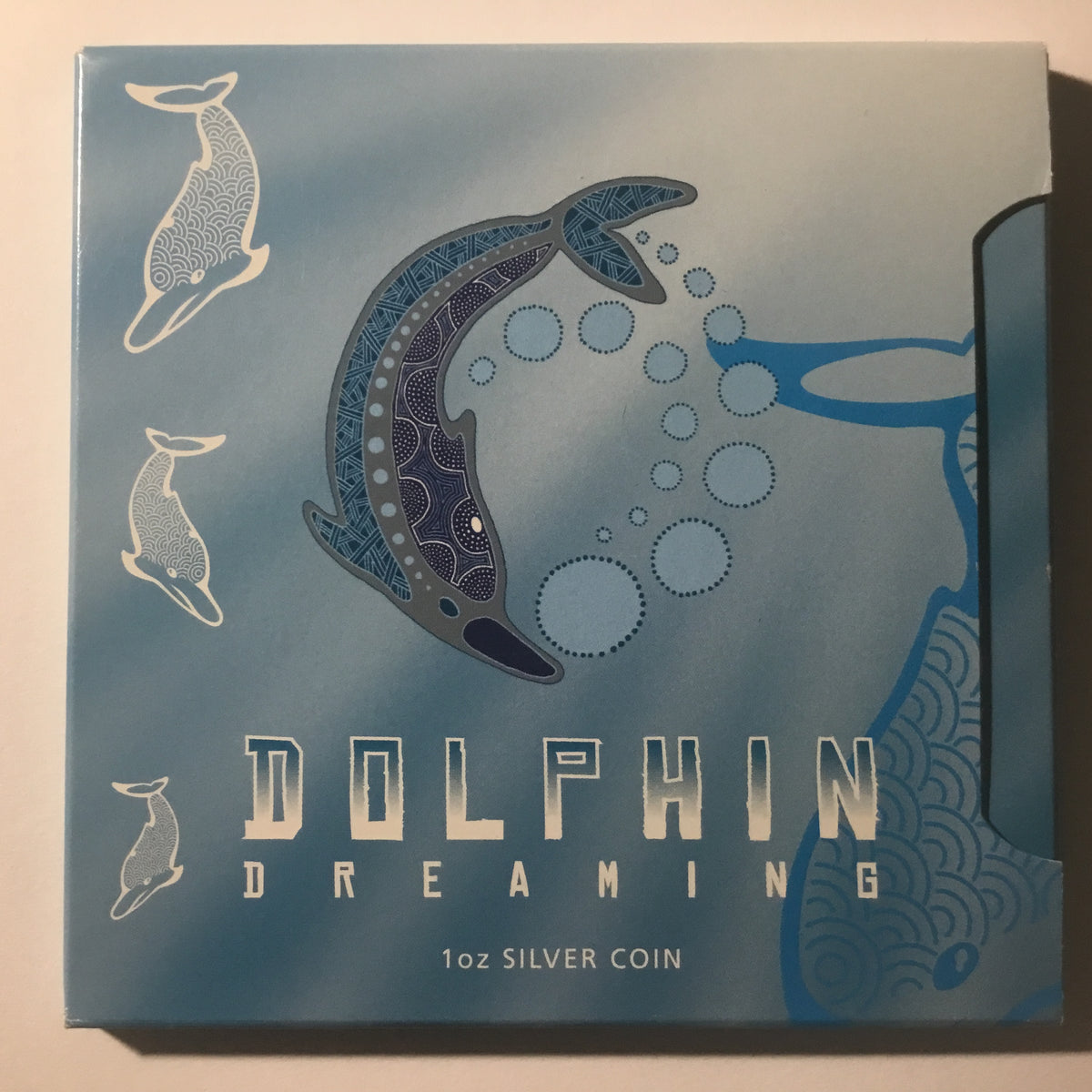 2010 $1 1oz Silver Proof Coin. Dreaming Series. Dolphin – Ensleigh Coins