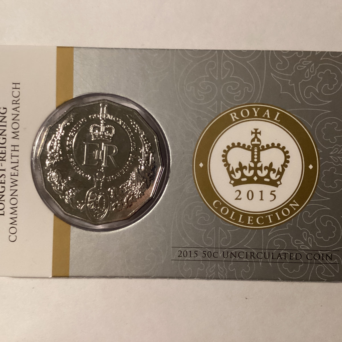 2015 50c Uncirculated Carded Coin. Longest-Reigning Commonwealth Monar ...