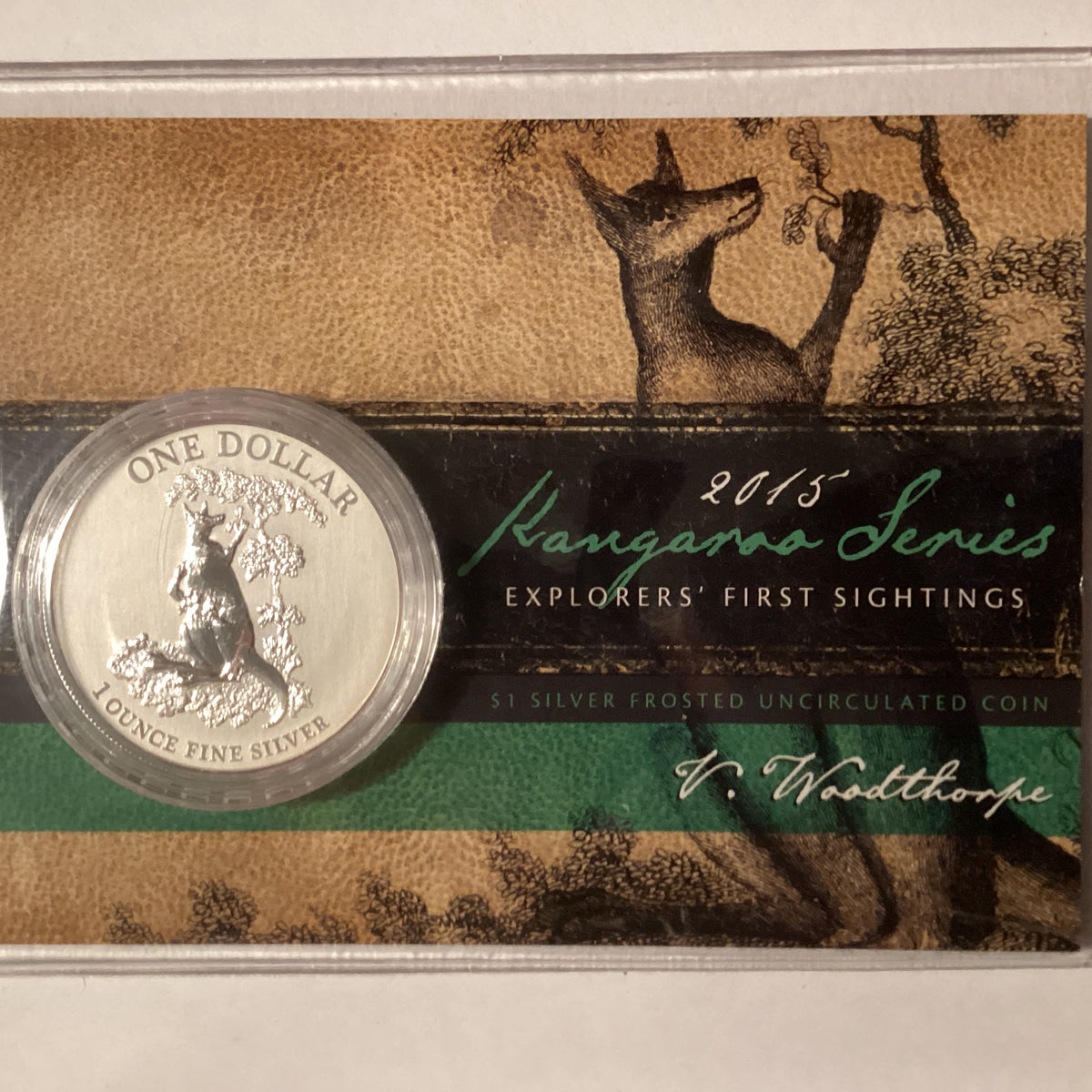 2015 $1 Frosted Uncirculated Silver Coin. Kangaroo Series. Explorers ...