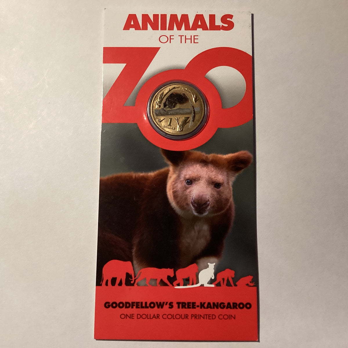2012 $1 Colour Printed Coin. Animals of the Zoo. Goodfellow’s Tree Kan ...