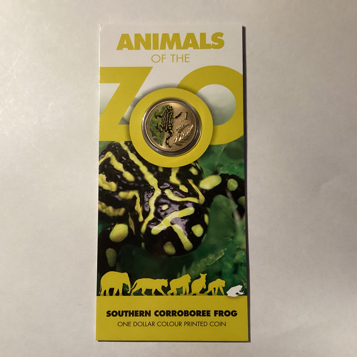 2012 $1 Colour Printed Coin. Animals of the Zoo. Southern Corroboree F ...