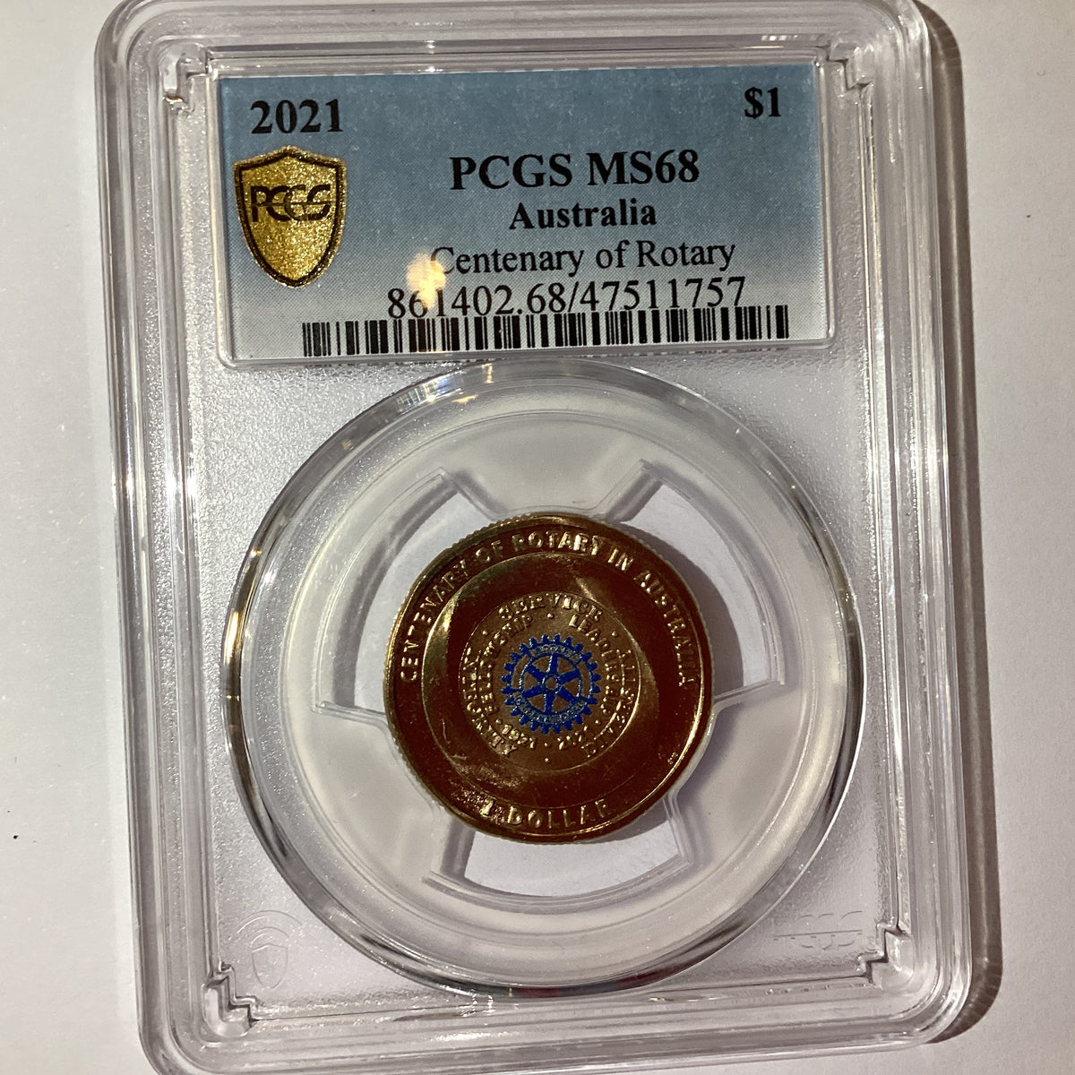 2021 $1 Centenary of Rotary. PCGS MS68 – Ensleigh Coins