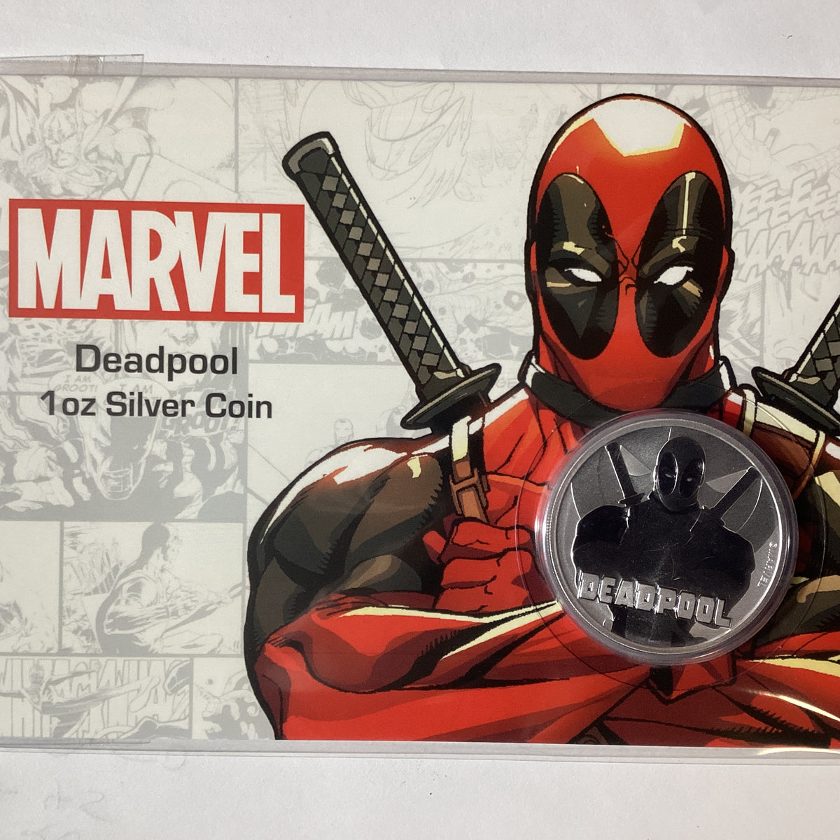 2018 $1 1oz Silver Coin. Marvel. Deadpool. – Ensleigh Coins