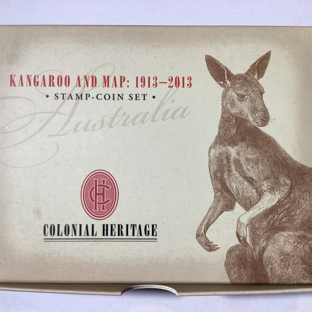 2013 Colonial Heritage. Kangaroo and Map 1913-2013 Stamp and Coin set ...