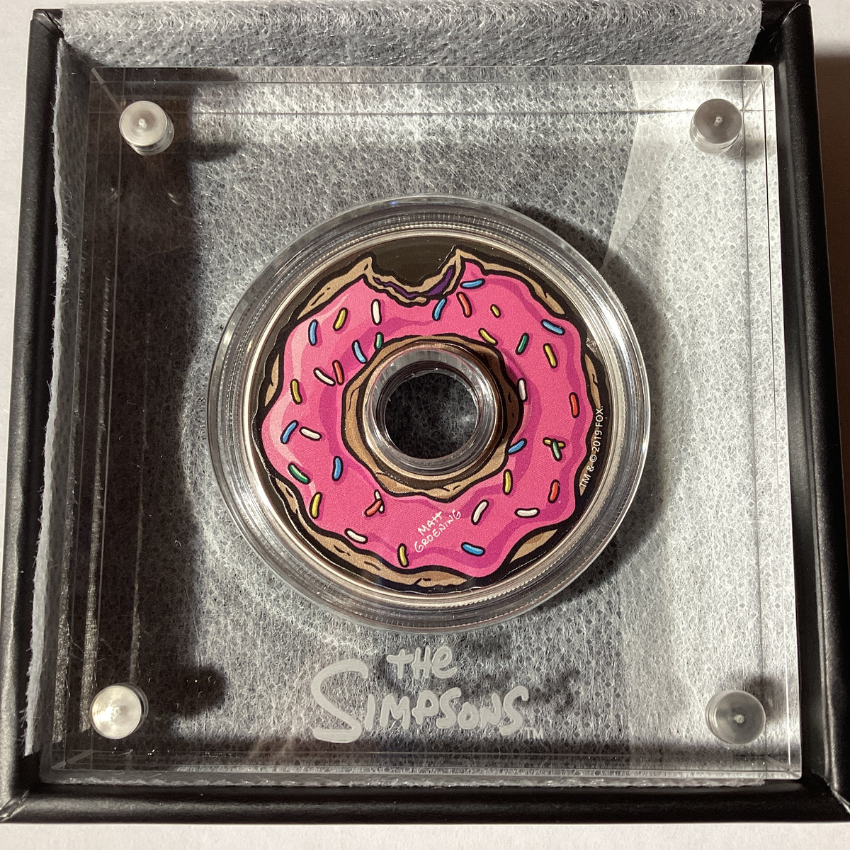 2019 $1 1oz Silver Proof Coloured Coin. The Simpsons. Donut. – Ensleigh ...