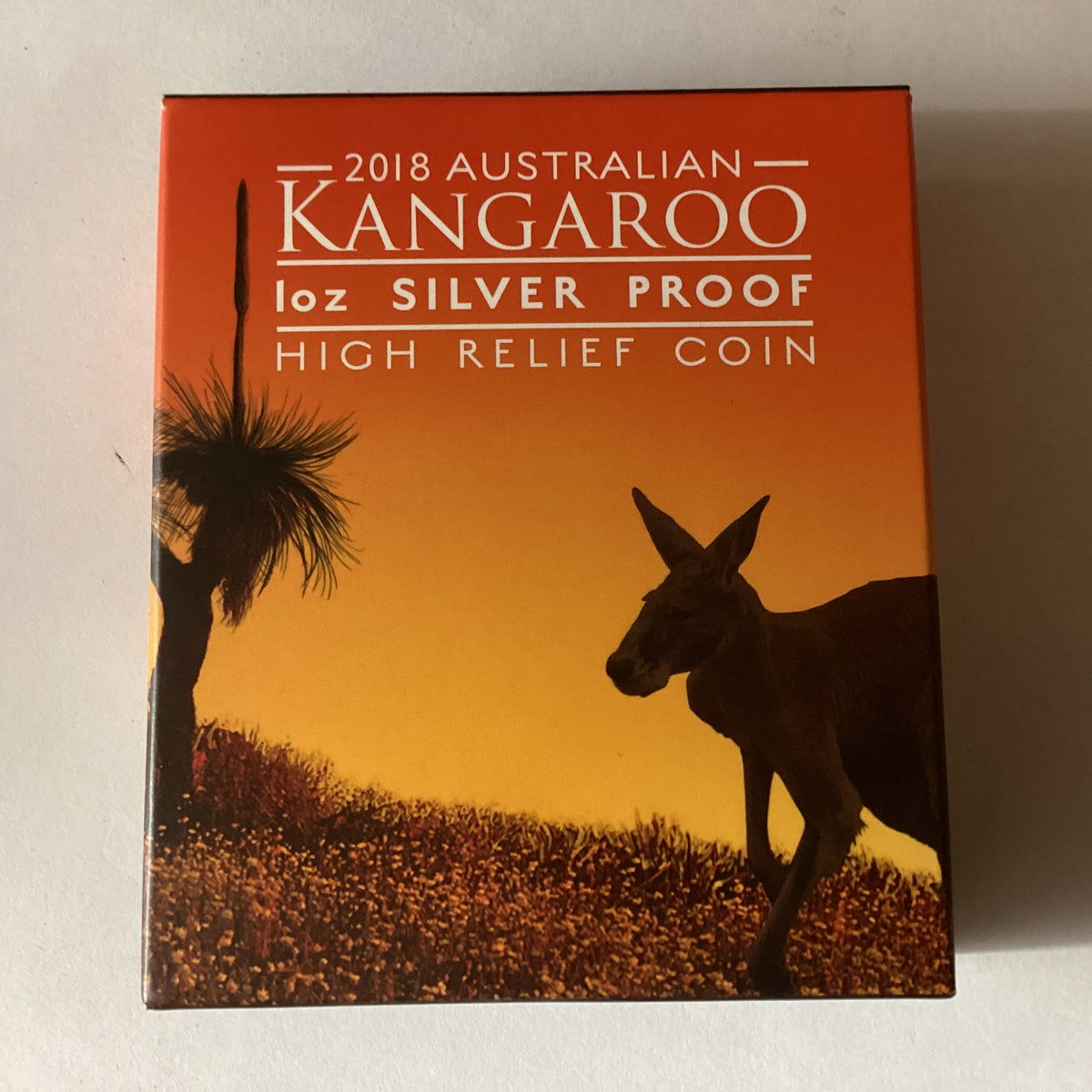 2018 $1 1oz Silver Proof High Relief Coin. Australian Kangaroo ...
