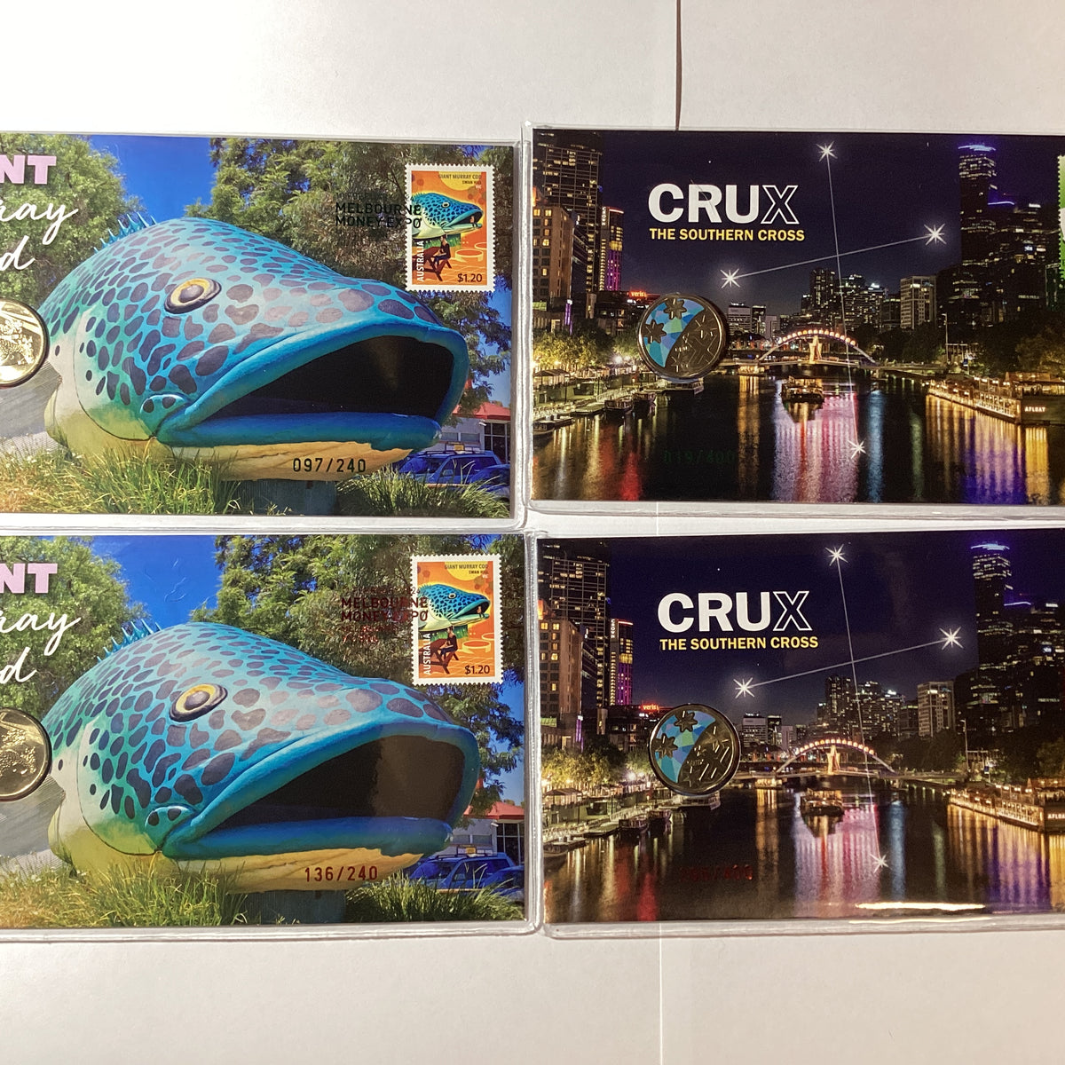 2024 ANDA Melbourne. Giant Murray Cod/Coloured Crux Complete Set. 4 PN ...