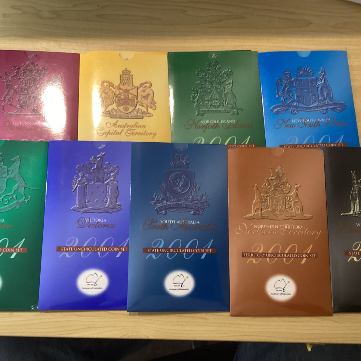 2001 State Series Uncirculated Coins. Full Set of 9 – Ensleigh Coins