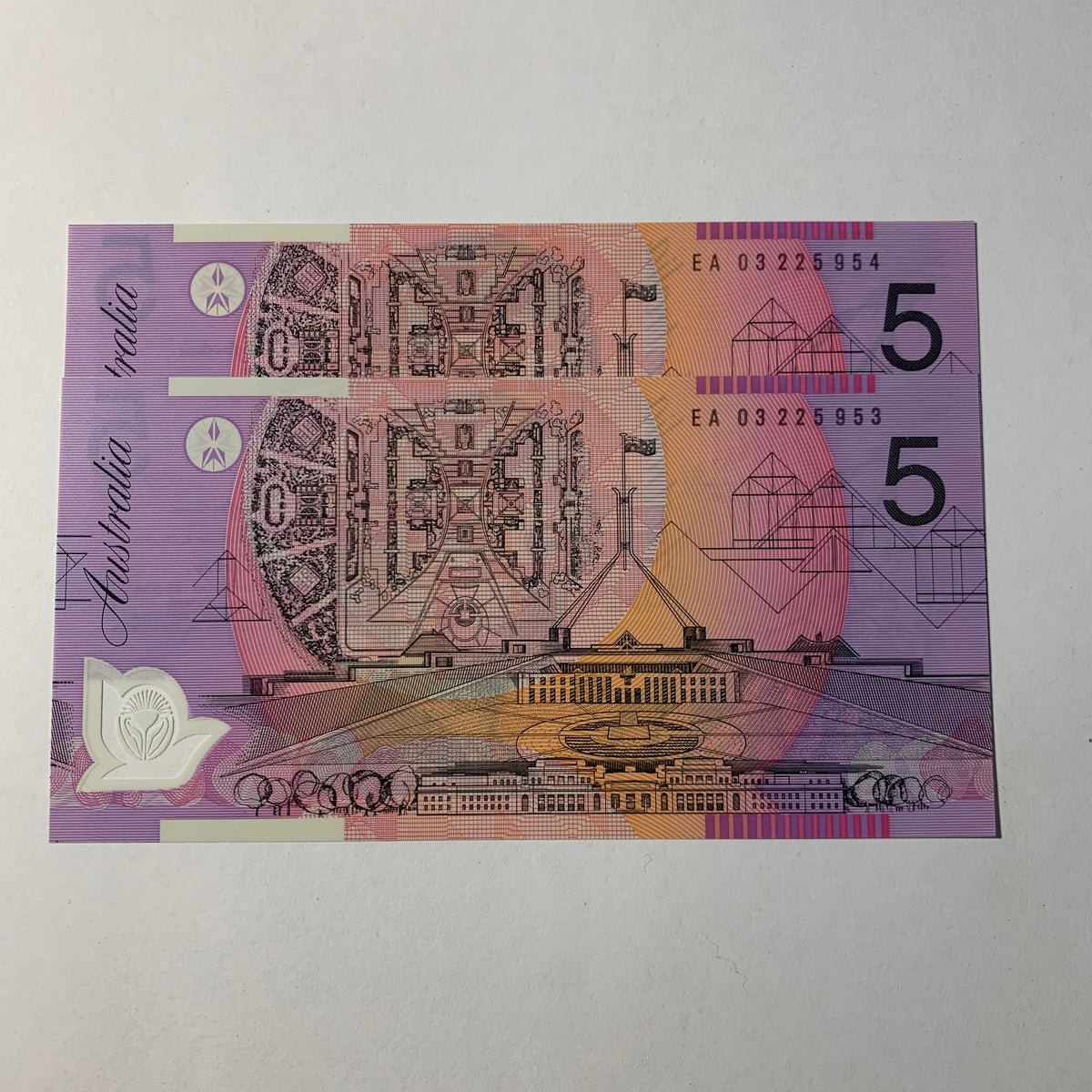 2003 $5 Last Prefix Banknote. Uncirculated. Run of 2. R220bL – Ensleigh ...