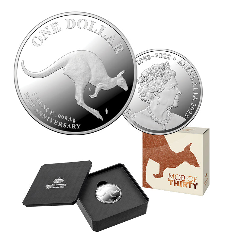 2023 Kangaroo Series 30th Anniversay Mob Of Thirty $1 Fine Silver Proo ...