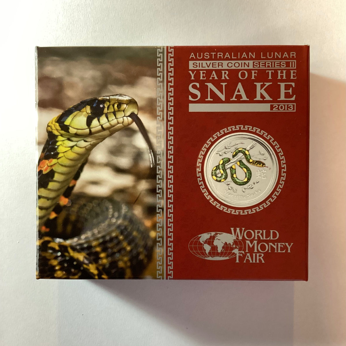 2013 Year of the Snake 1oz Coloured Silver Proof Coin. World Money Fai ...