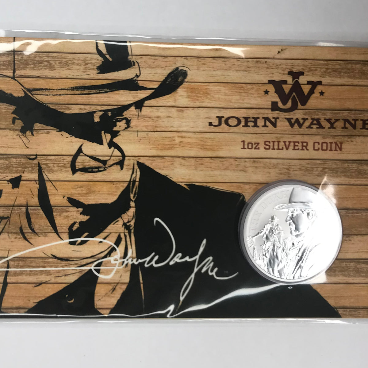 2020 $1 John Wayne 1 ounce Silver Carded Coin. – Ensleigh Coins