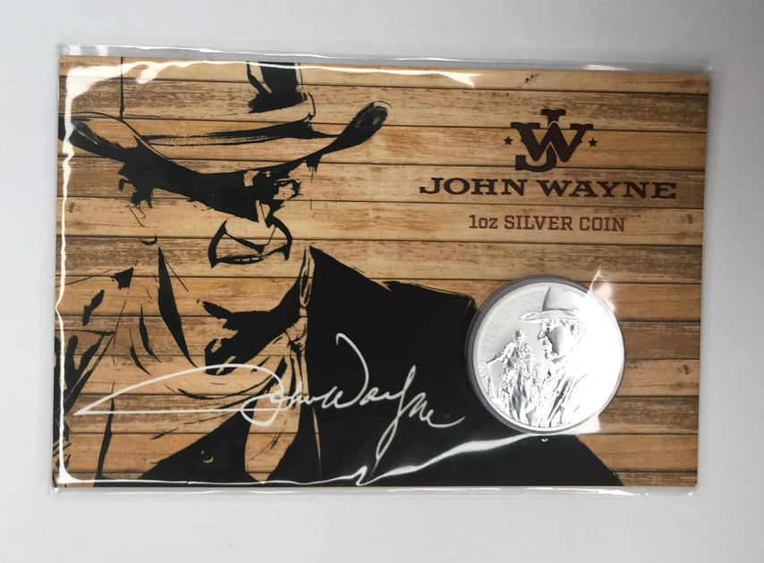 2020 $1 John Wayne 1 ounce Silver Carded Coin. | Ensleigh Coins