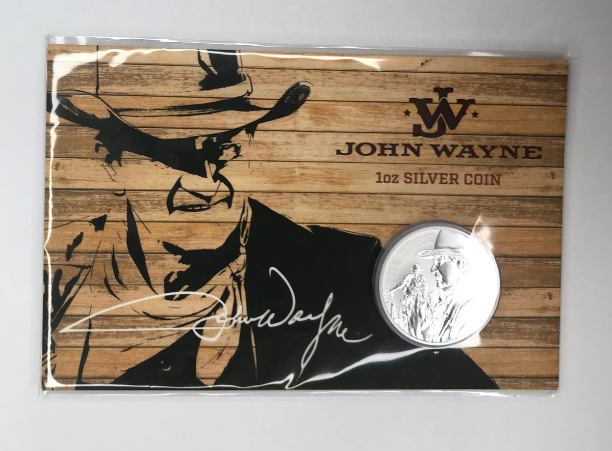 2020 $1 John Wayne 1 ounce Silver Carded Coin. | Ensleigh Coins