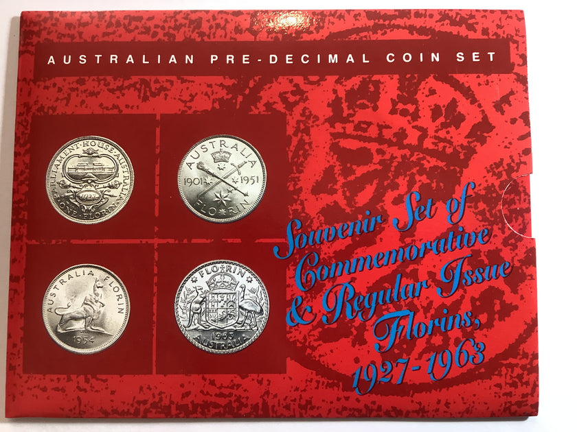 Australian Pre-Decimal Coin Set. Souvenir Set of Australian Florins ...