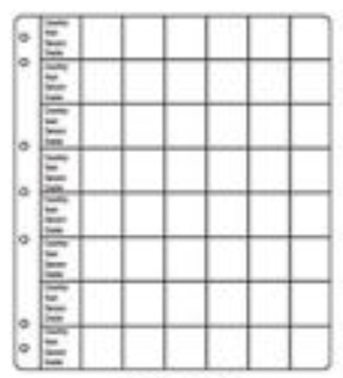 VST Coin Album Plastic Refill Pages, 56 Pockets, Pack 10 – Ensleigh Coins