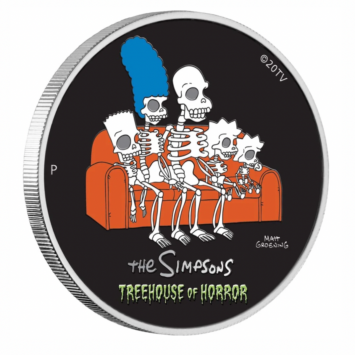 2022 The Simpsons Treehouse of Horror 1oz Silver Coloured Coin ...